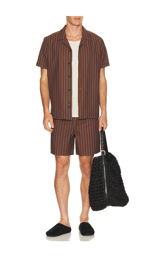 RAILS rails amalfi short sleeve shirt in brown.